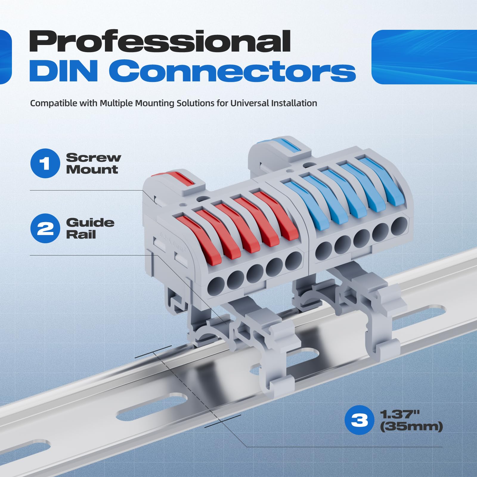 Snapklik.com : 6pcs DIN Rail Terminal Blocks, DIY Splicing Wire ...