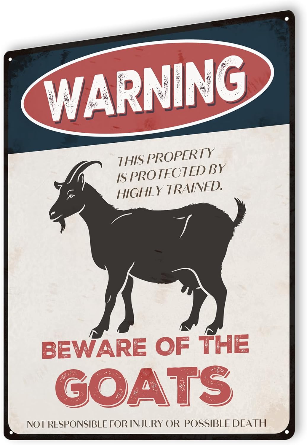 Amazon.com : Beware of Goats Sign 12x16 inch Animal Metal Signs for ...