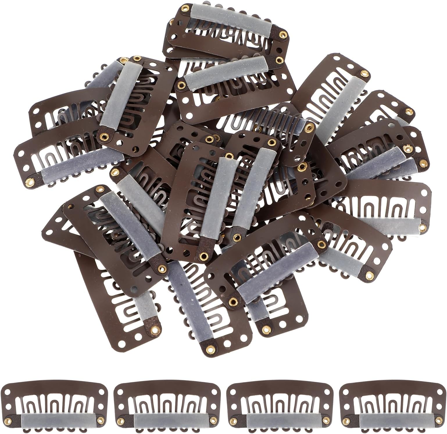 Amazon.com : Yolev 50PCS 6-Teeth U-Shape Metal Silicon Snap Clips for ...