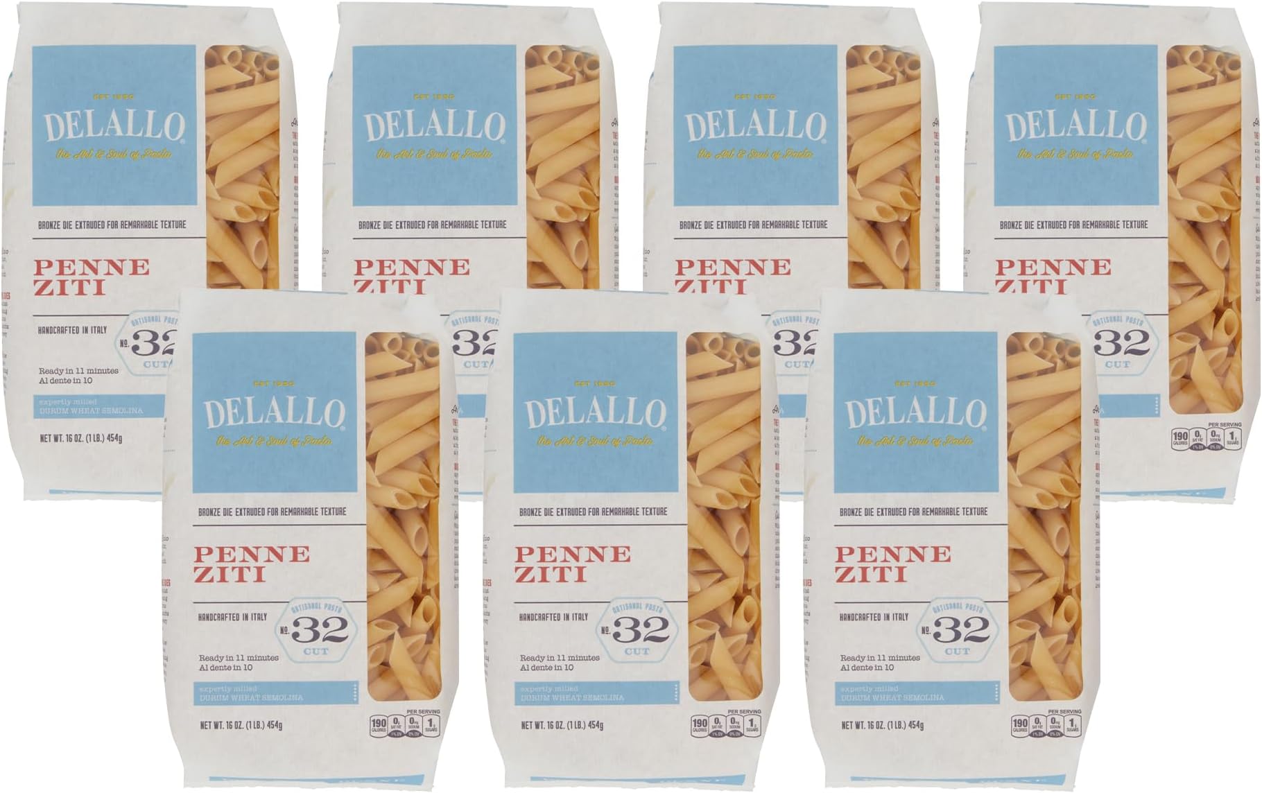 Amazon.com : DeLallo Penne Ziti Pasta, 1 Pound Bag, 7 Pack, Made in ...