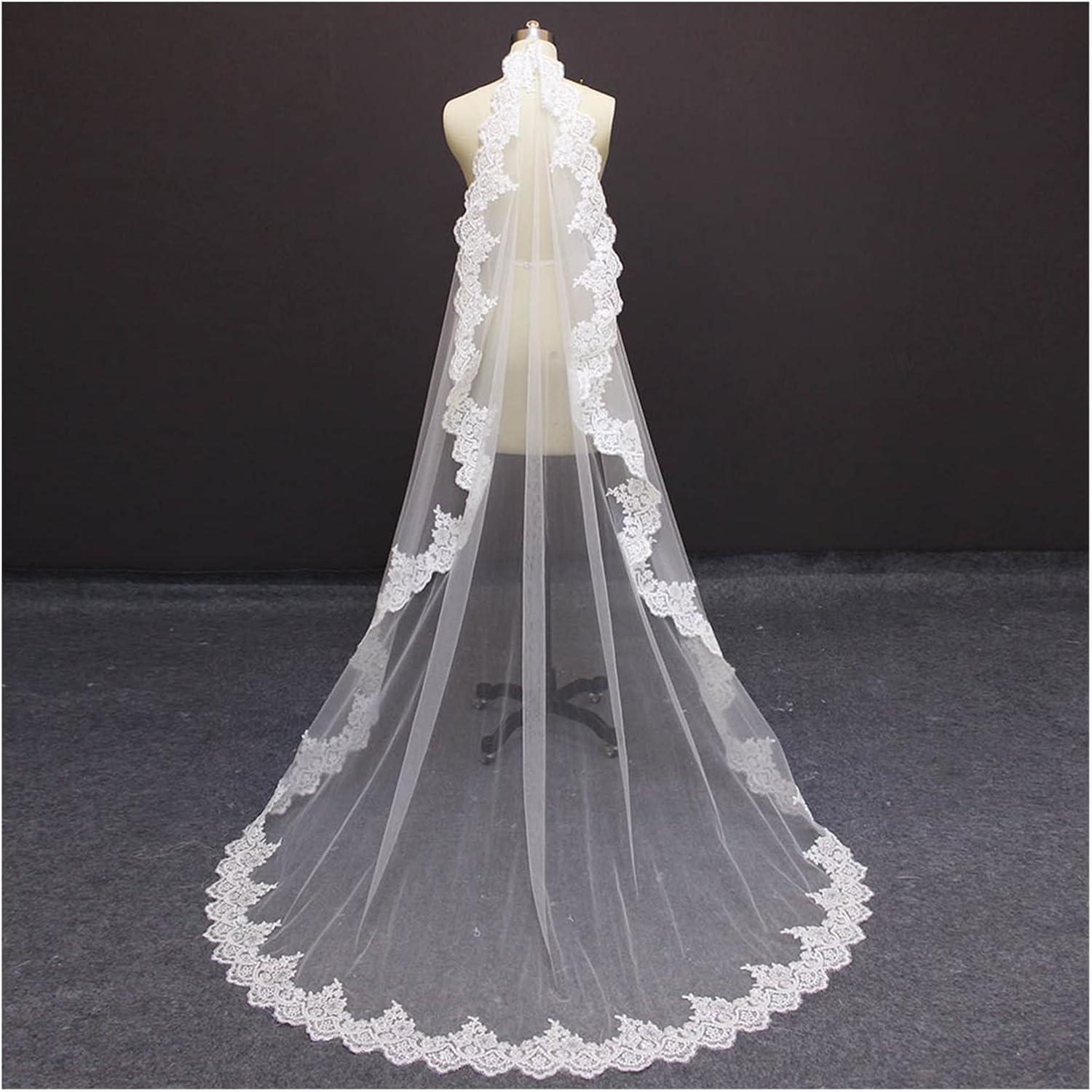 Amazon.co.jp: Bridal Veil 2M Sparkling Sequin Lace Wedding Veil 2 Meter ...