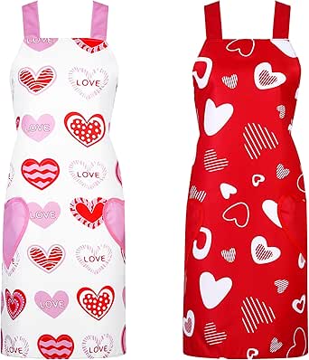 Amazon.com: ADXCO 2 Pieces Valentine's Day Heart Aprons Adjustable ...