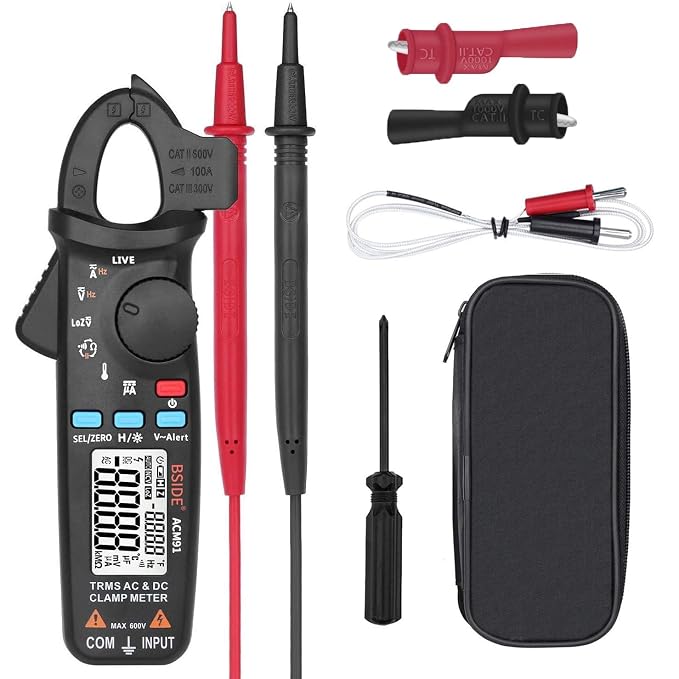 AC-DC Current Digital Clamp Meter, 100A 6000-Counts Low Impedance ...