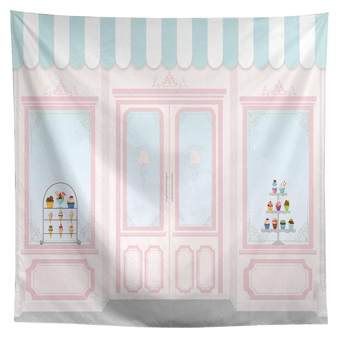 Allenjoy 8x8ft Ice Cream Parlor Shop Backdrop For Girls Baby ...
