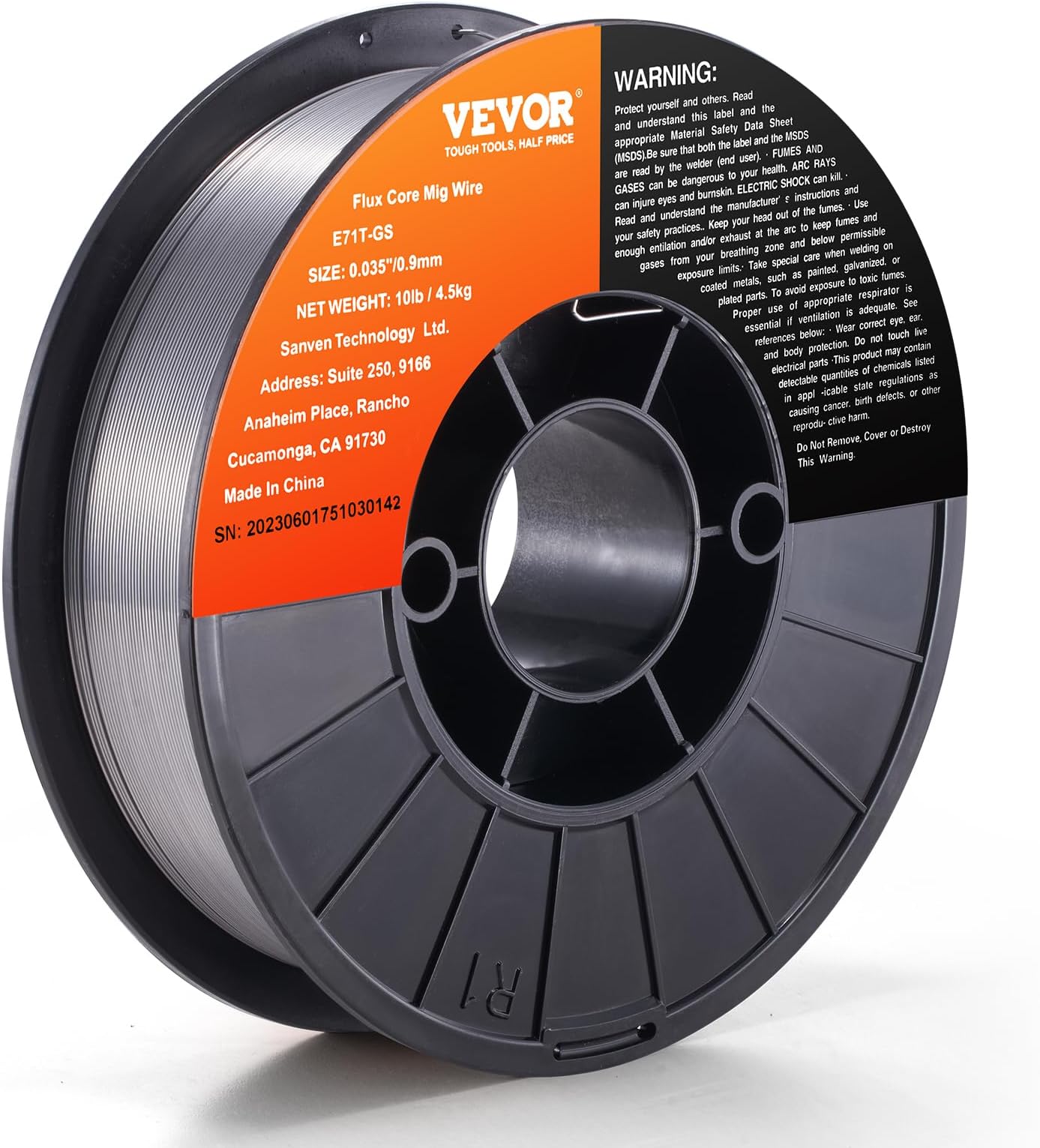 VEVOR Flux Core Welding Wire, E71T-GS 0.035-inch 10LBS, Gasless Mild ...