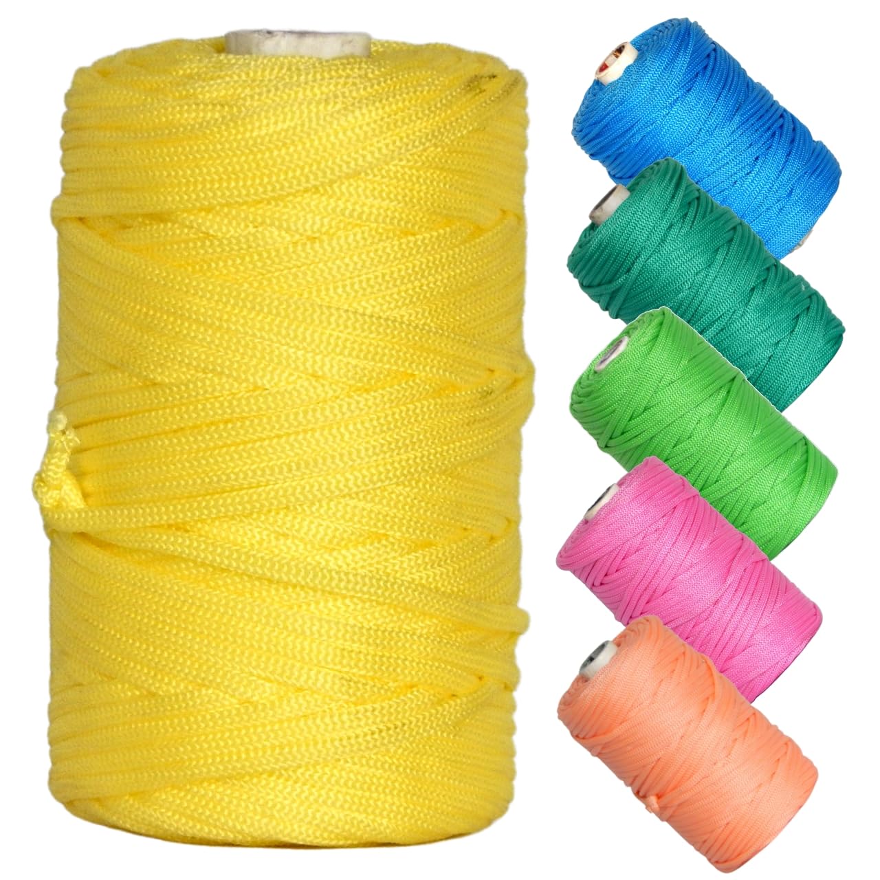 ecofynd 4mm, 100 Meters Nylon Color Cord (Purse Thread), Braided Cotton ...