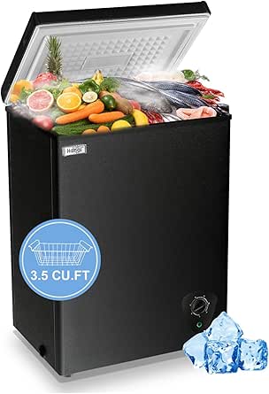 Amazon.com: Chest Freezer 3.5 Cu.Ft Black Small Deep Freezer with ...