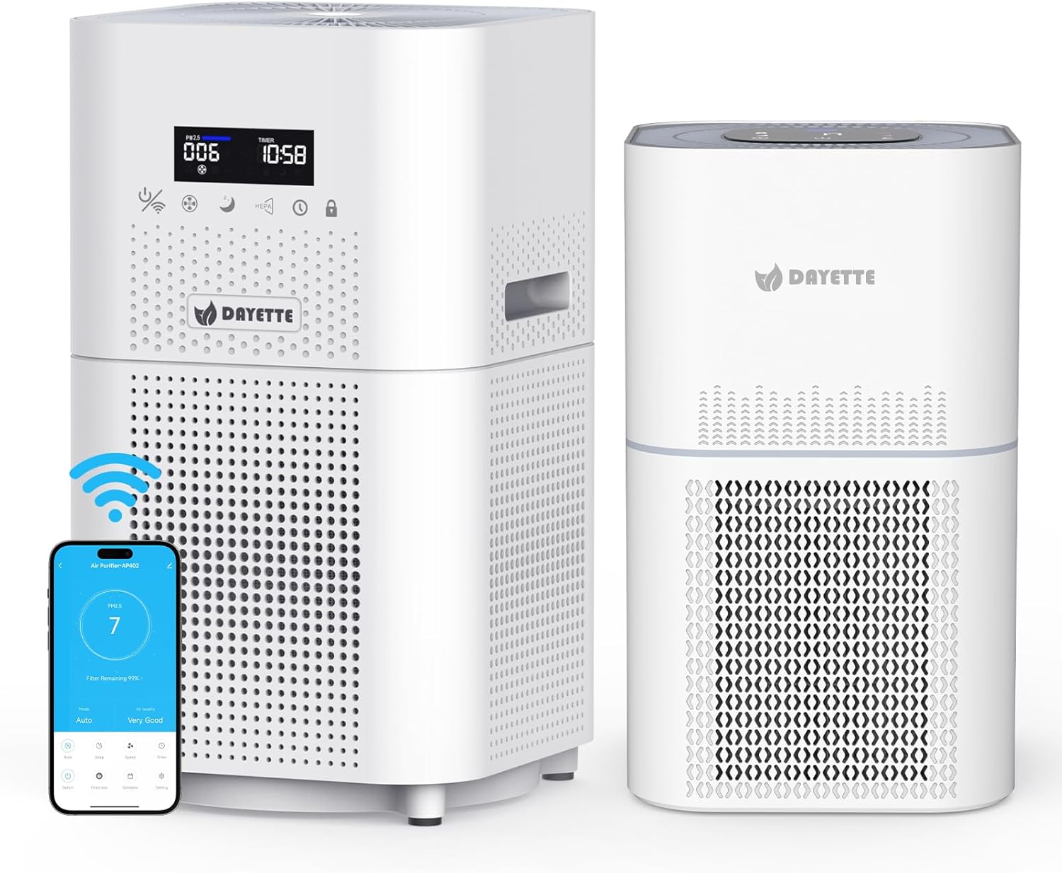 Amazon.com: Dayette Smart WIFI Air Purifiers + HEPA Air Purifiers for ...
