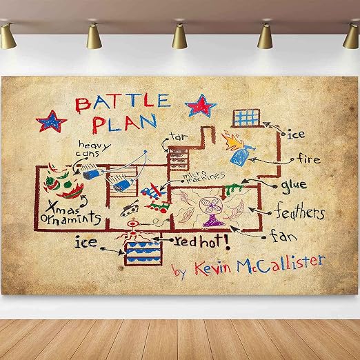Amazon.com : KIKIDOR Kevin Battle Plan Self Drawn Backdrop Vintage ...