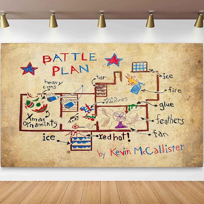 Amazon.com : KIKIDOR Kevin Battle Plan Self Drawn Backdrop Vintage ...