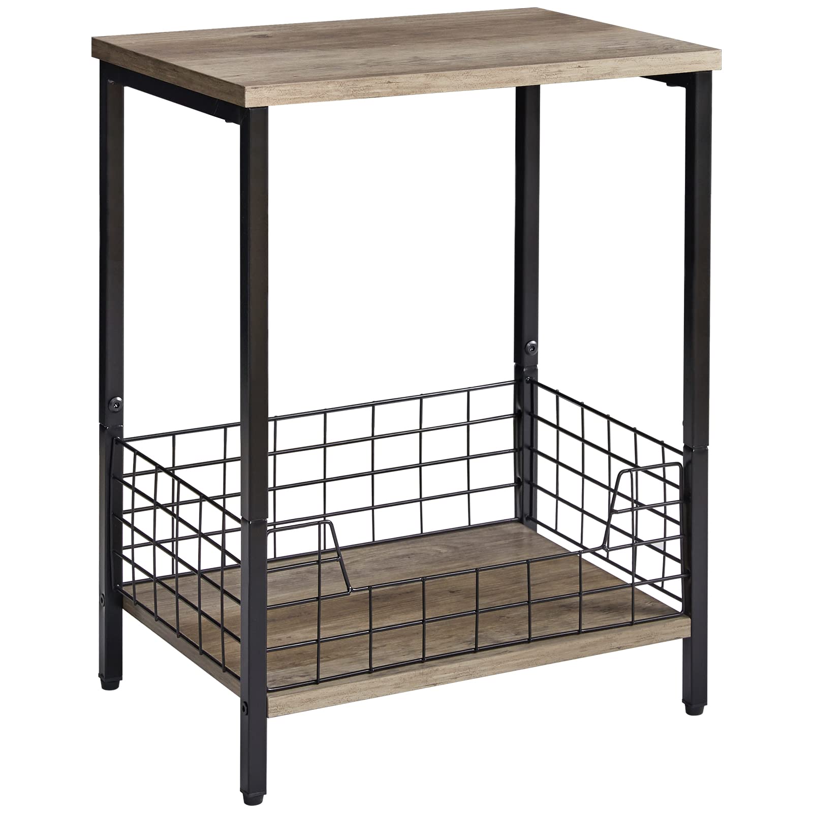 YMYNY 2 Tier End Table with Storage Rack, Side Table, Small Nightstand ...