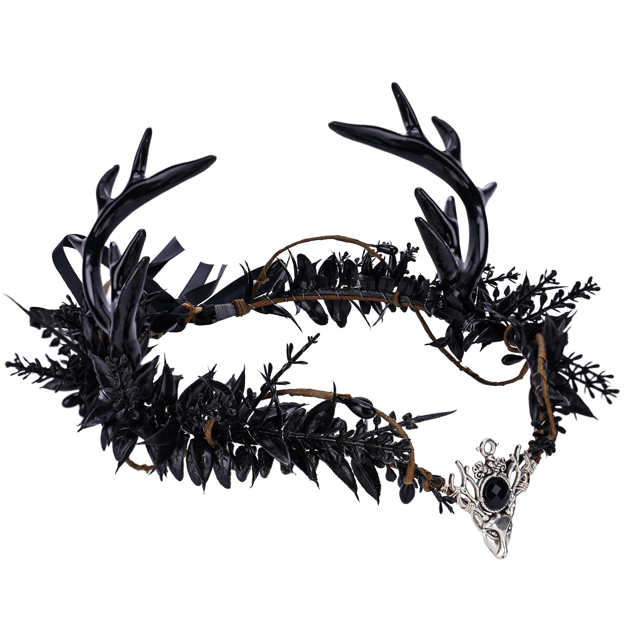 Amazon.com: MOSTORY Gothic Black Antler Crown - Dark Elf Headpiece ...