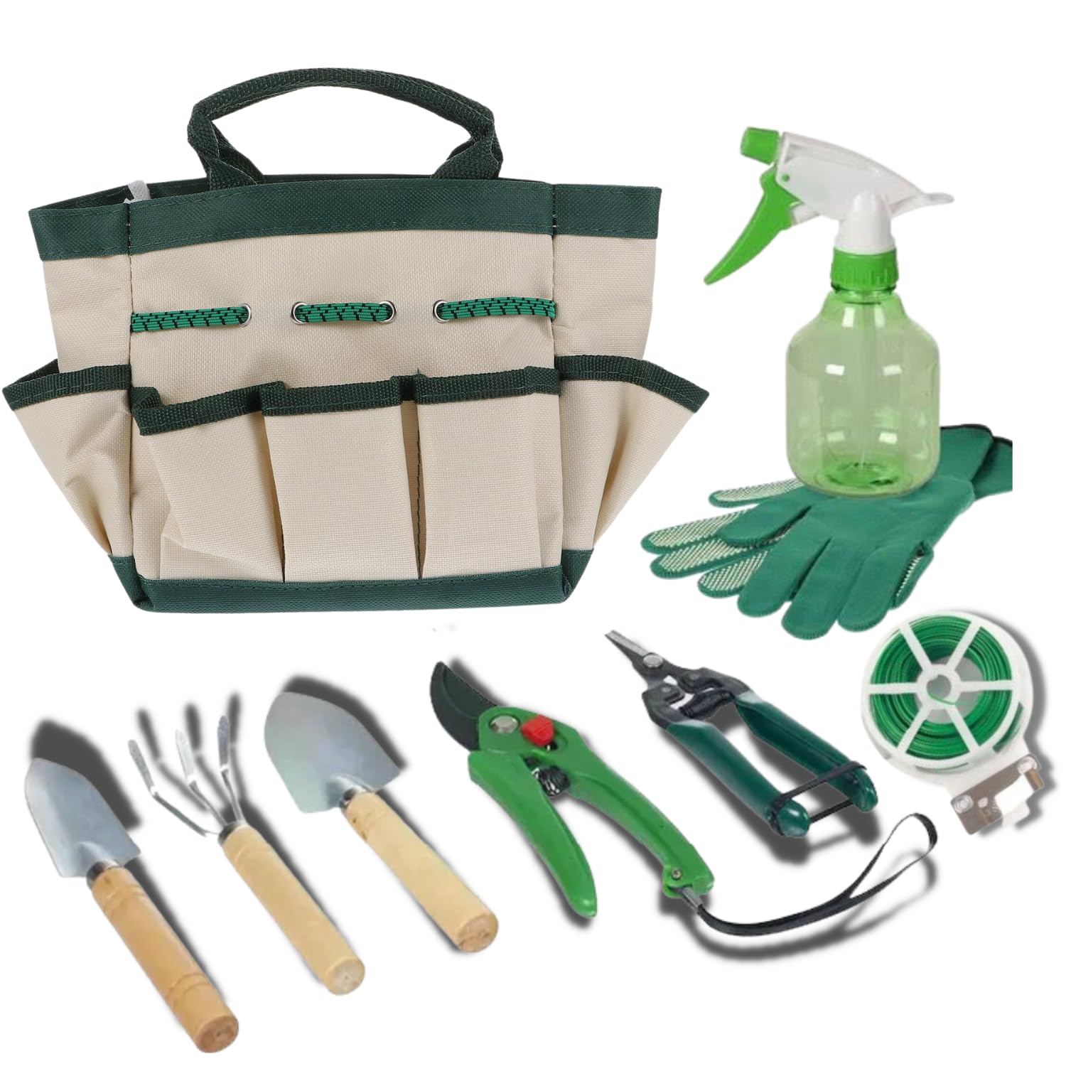 Tilz Garden Tools - 8 Pieces Gardening Tools Set In Tote Bag - Garden Tools for Gardening ...