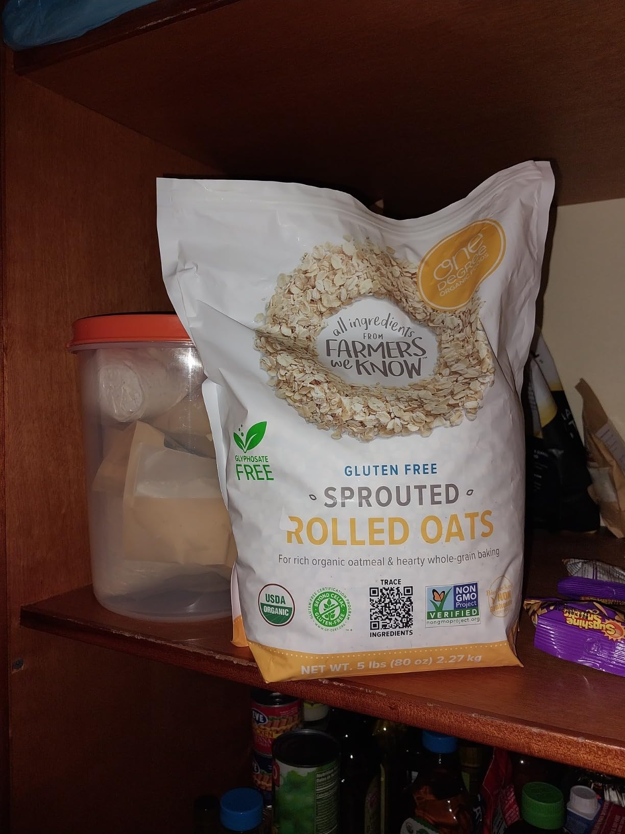 Amazon.com: One Degree Gluten Free Sprouted Rolled Oats 5 lbs. : One ...