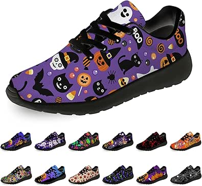 Amazon.com | Halloween Shoes for Women Men Running Shoes Walking Tennis ...
