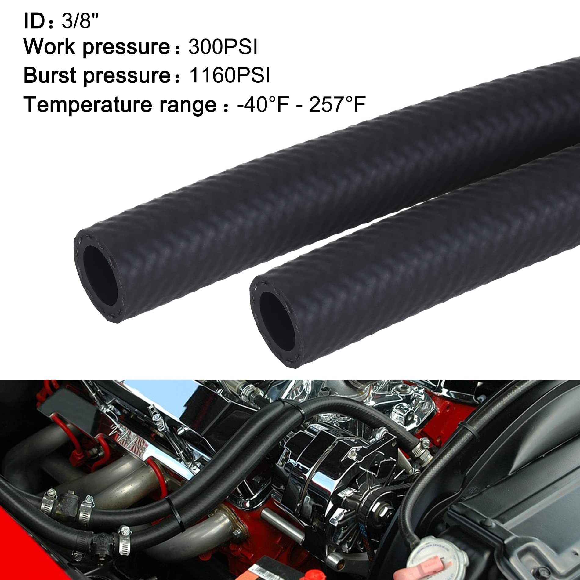 Snapklik.com : 3/8 Fuel Hose Line Push Lock SAE 30R7 NBR 10FT 300PSI