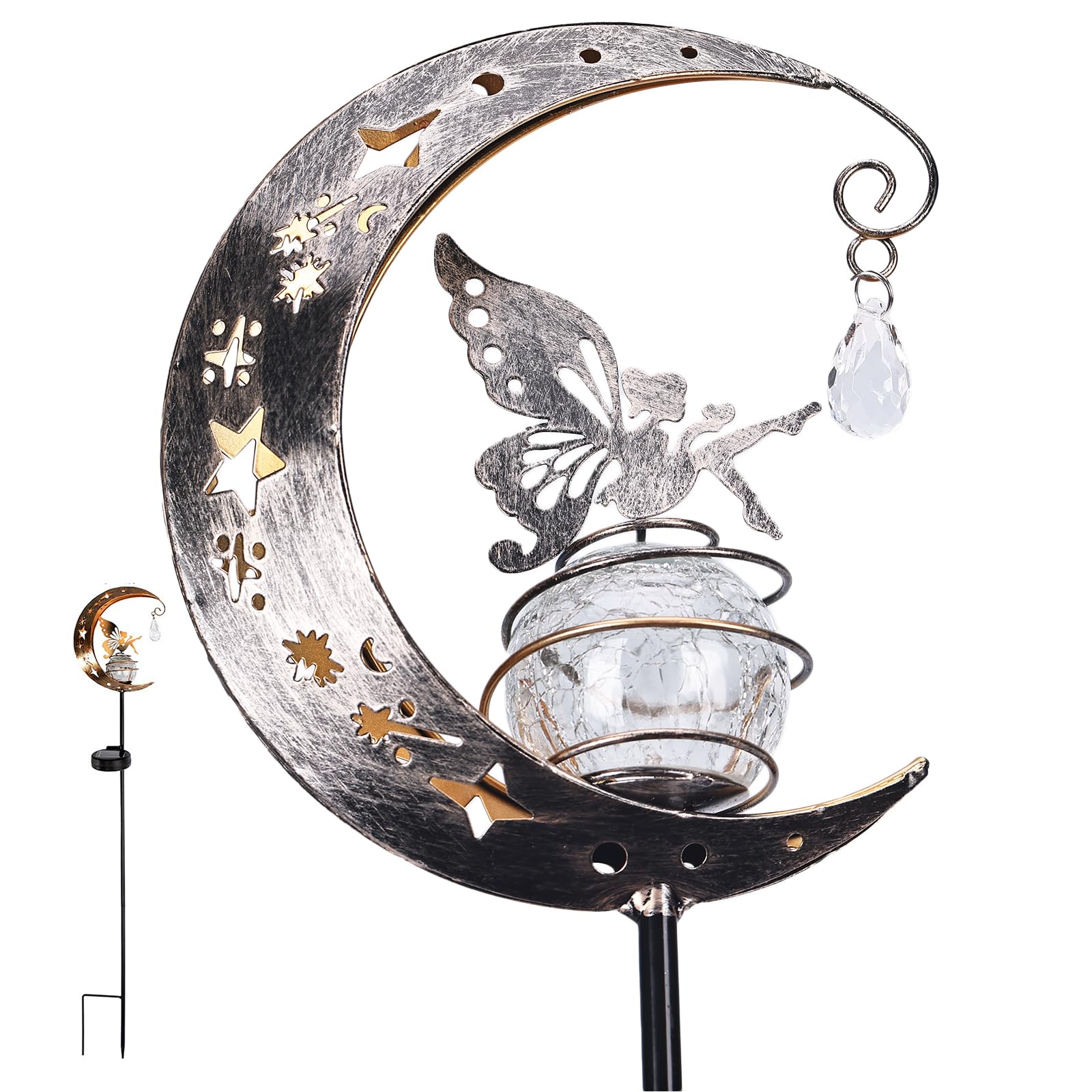 ZHANYUN Fairy Moon Solar Lights Outdoor Garden，Solar Garden Lights ...