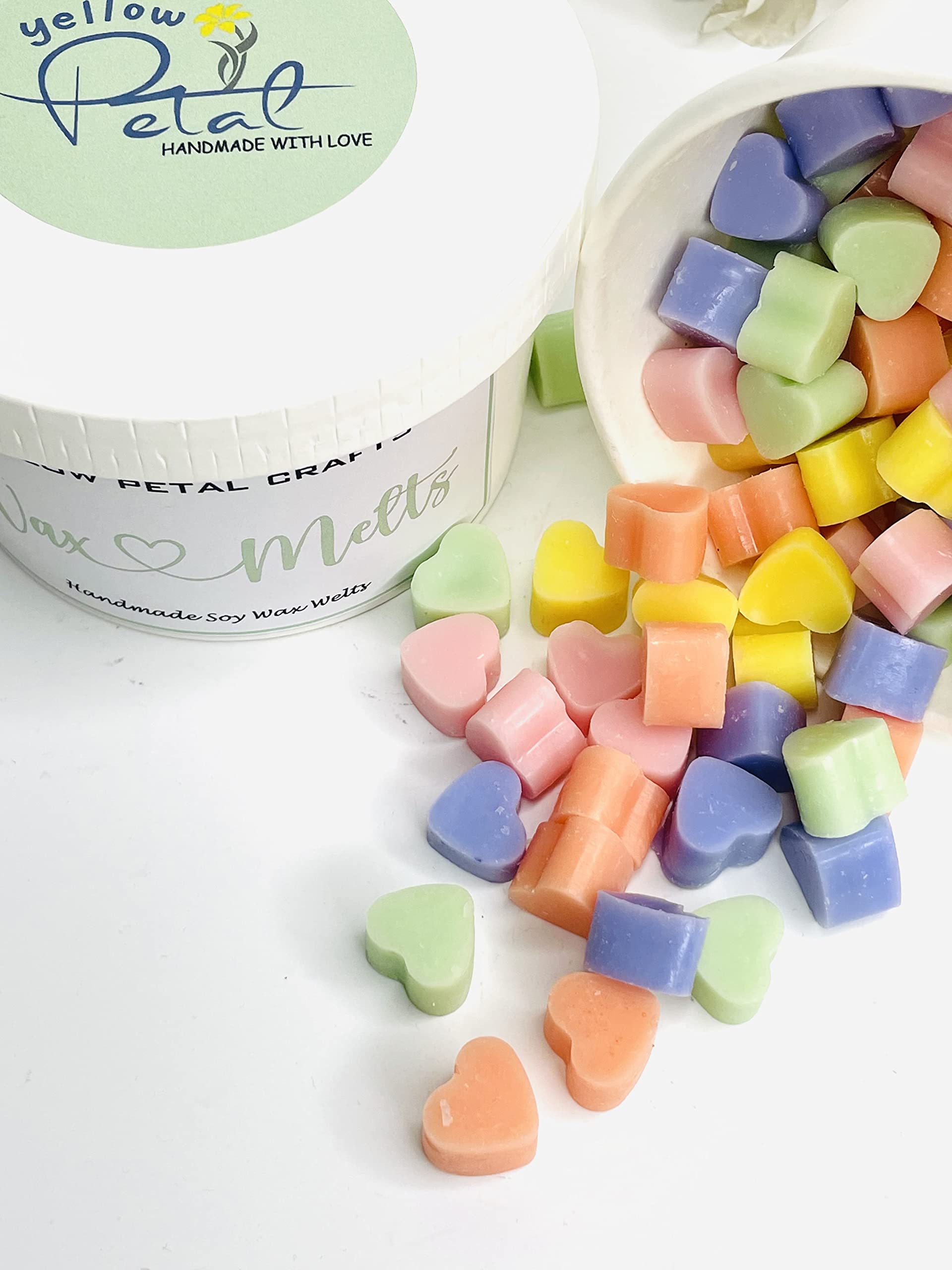 Yellow Petal Brand - Highly Scented Soy Wax Melts, Multicolor Hearts ...