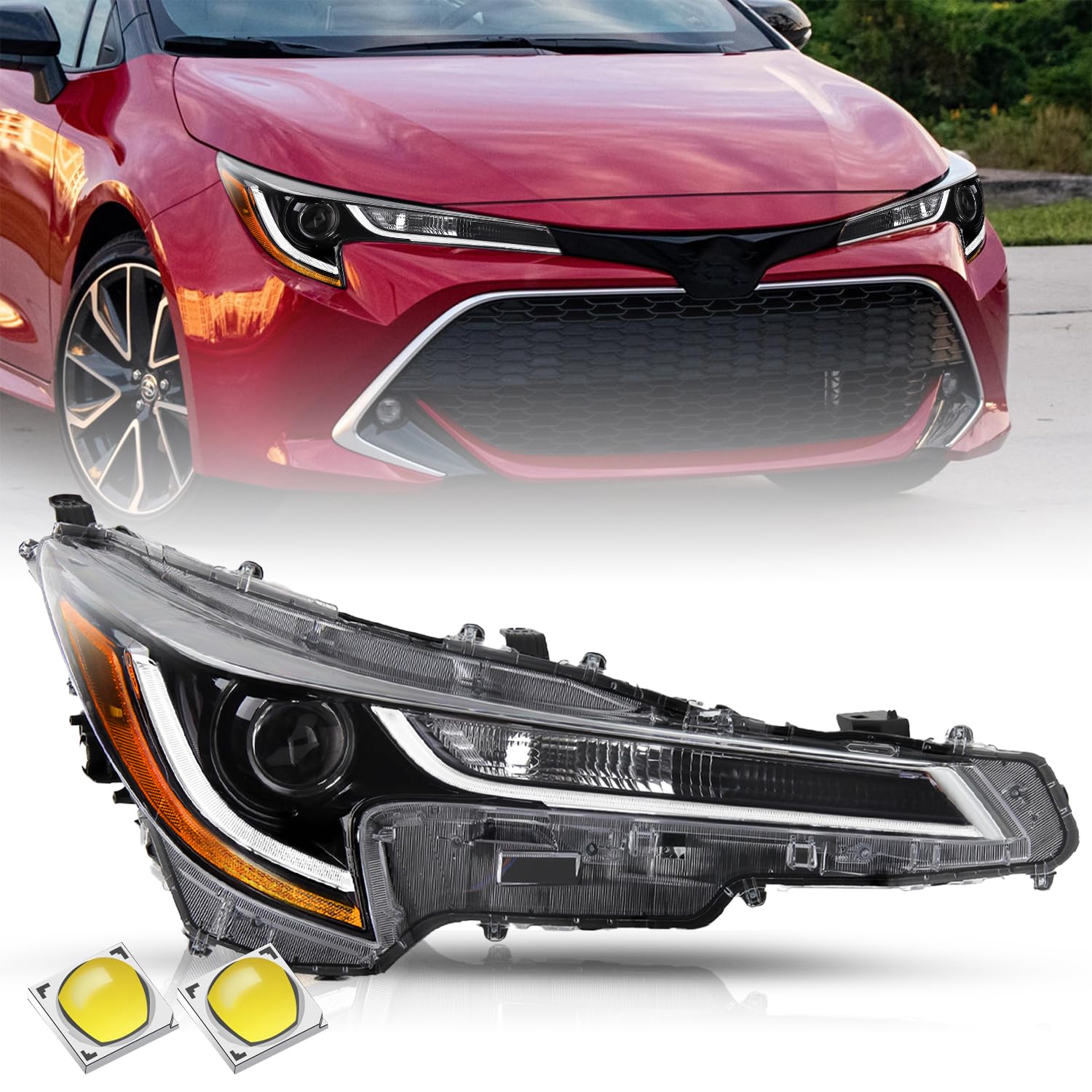 Amazon.com: TUSDAR LED Projector Headlight Assembly Replacement for ...