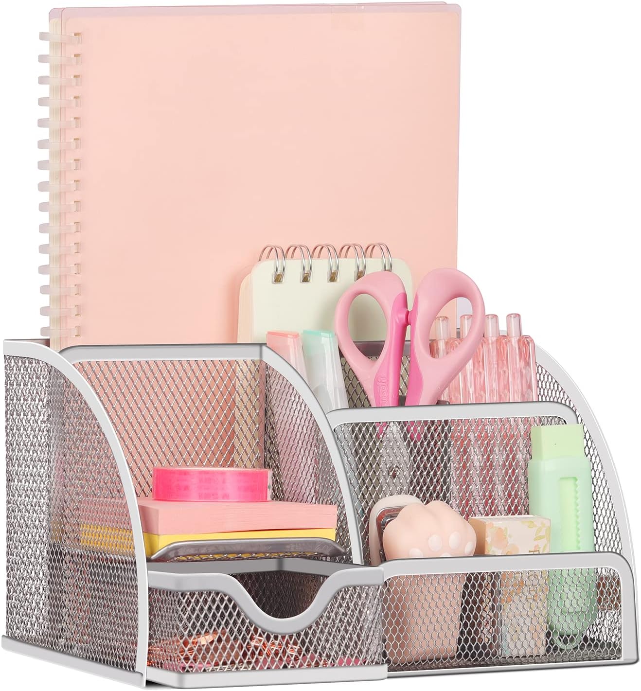 Amazon.com: Beiz Office Desk Organizer Caddy with Storage Drawer and 6 ...