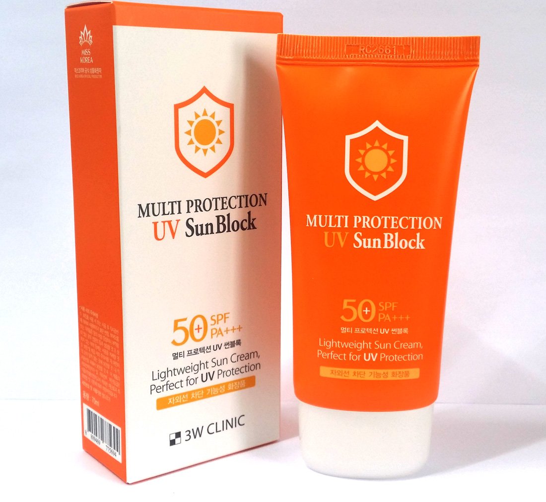 Amazon.com: [3W CLINIC] Multi Protection UV Sun Block SPF50+PA+++ 70ml ...