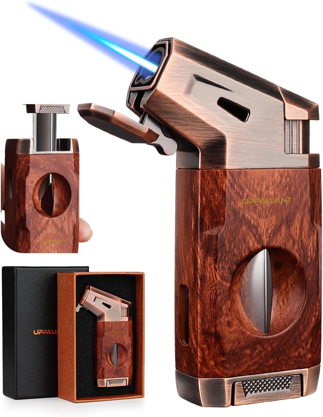 Amazon.com: Torch Lighter with Jet Flame, Built-in V Cutter, Refillable ...