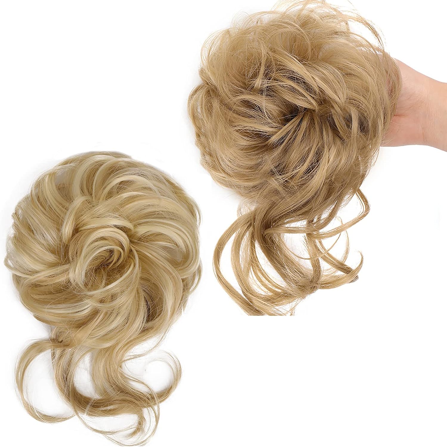 Faringoto Messy Bun Hair Piece 2 Pack,Hair Toppers for Thinning Hair ...