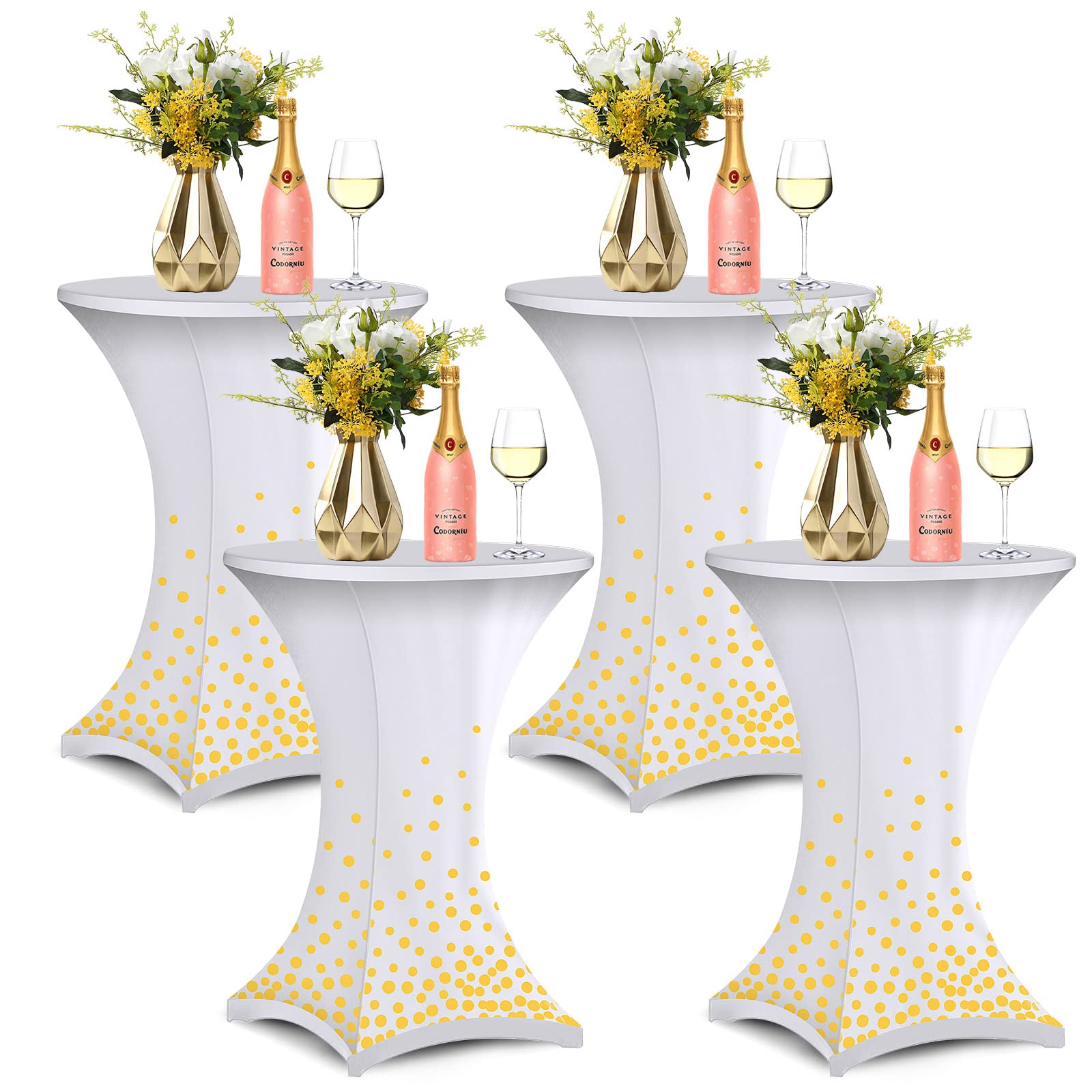 Cocktail Table Covers Highboy Cocktail Table Spandex Covers Gold Dot ...