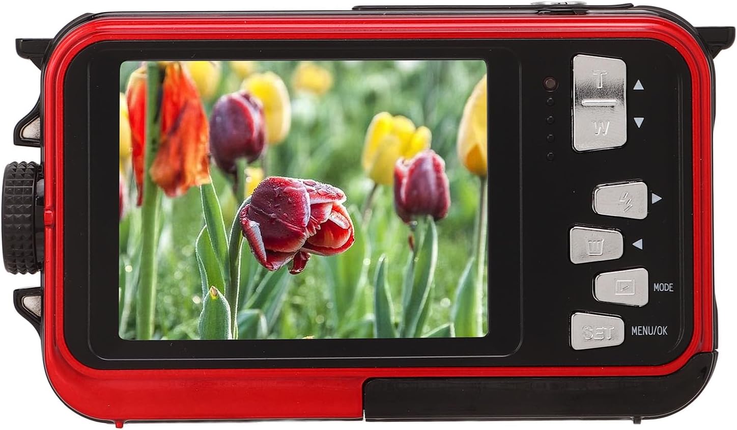 Dual Screens Waterproof Digital Camera, Full HD 2.7K 48MP 10ft 16X ...