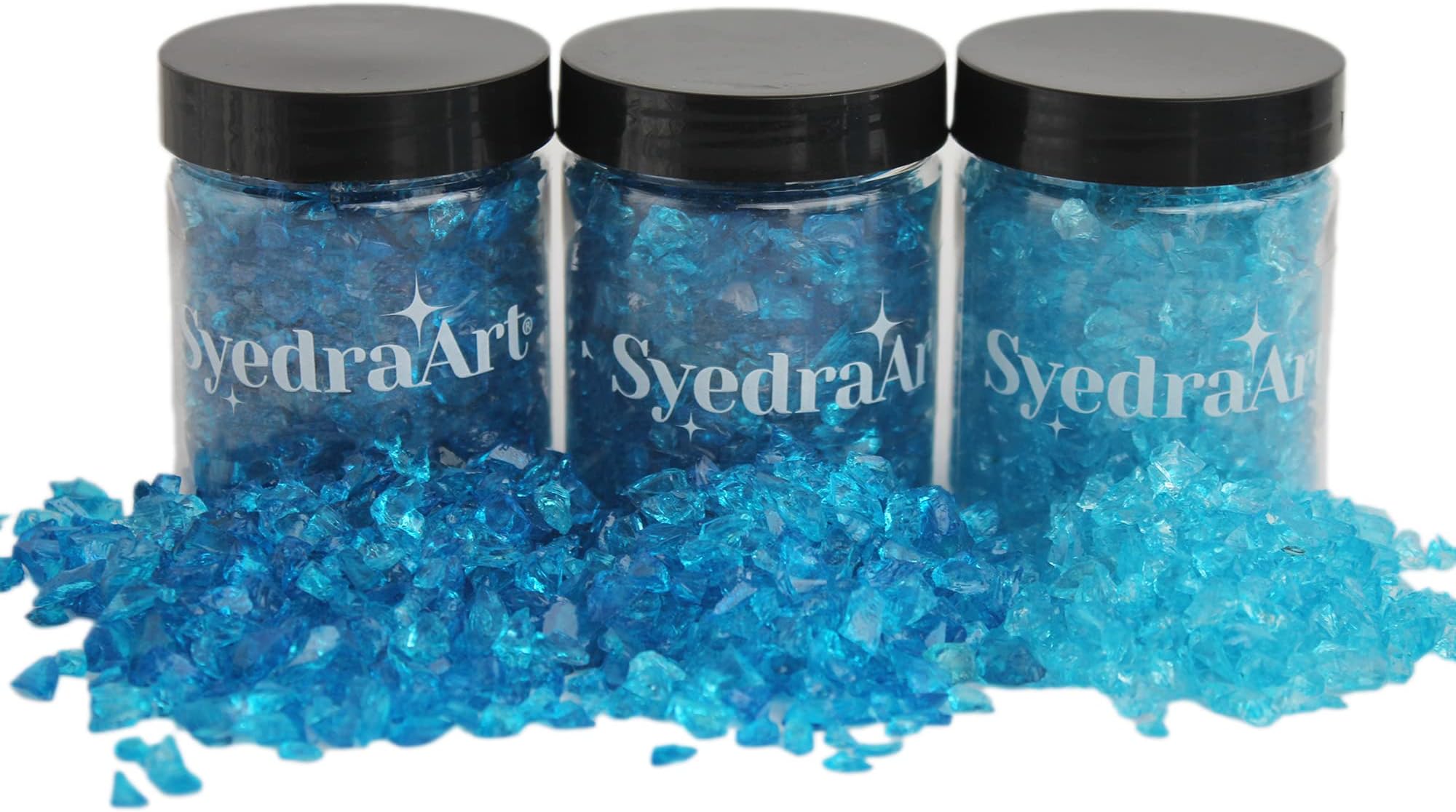 Amazon.com: Syedra Crushed Glass for Crafts, Resin Art,Set of 3 ...
