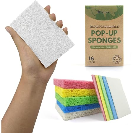 Amazon.com: AIRNEX Biodegradable Cellulose Compressed Sponges - Pack of ...
