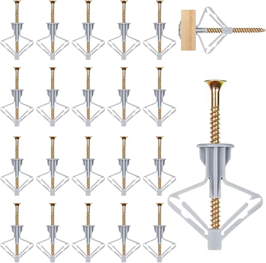 GOYADA 600 PCS Plasterboard Fixings (300 PCS Plasterboard Wall Plugs ...