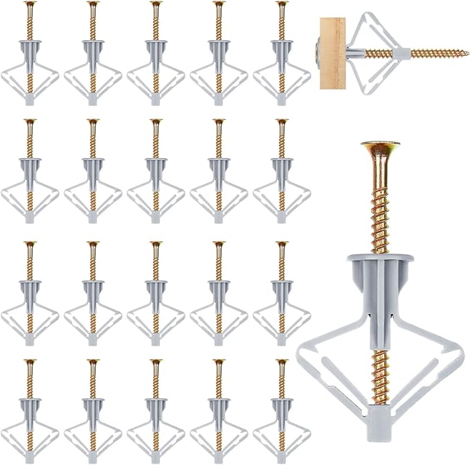 GOYADA 600 PCS Plasterboard Fixings (300 PCS Plasterboard Wall Plugs ...