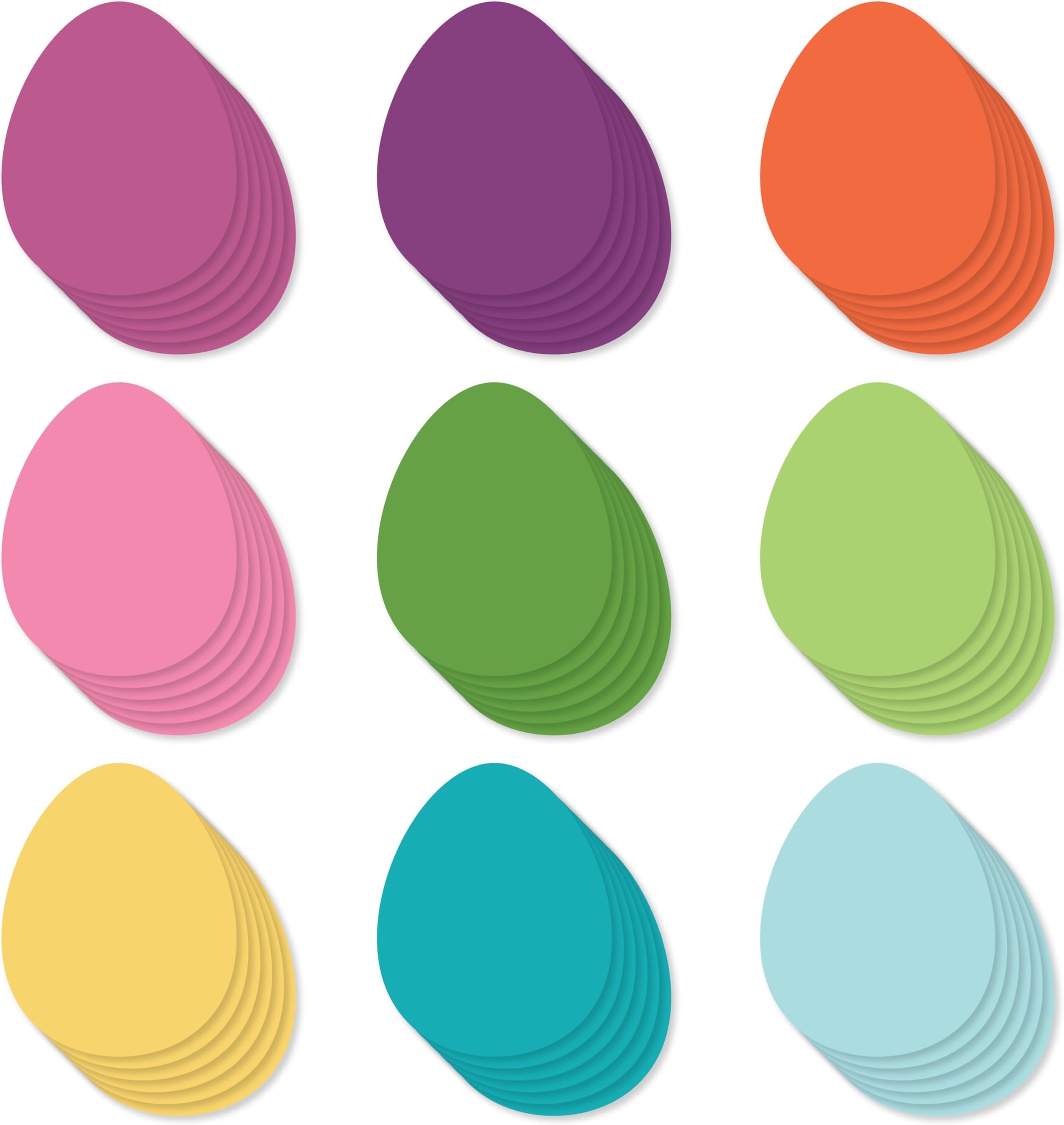 Amazon.com: Whaline 54Pcs Easter Egg Cutouts Colorful Solid Egg Shape ...