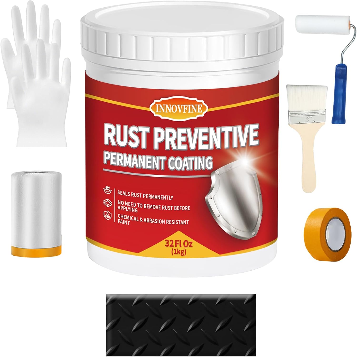Amazon.com: Rust Converter for Metal (1kg,Full Tools,Black),Water Based ...