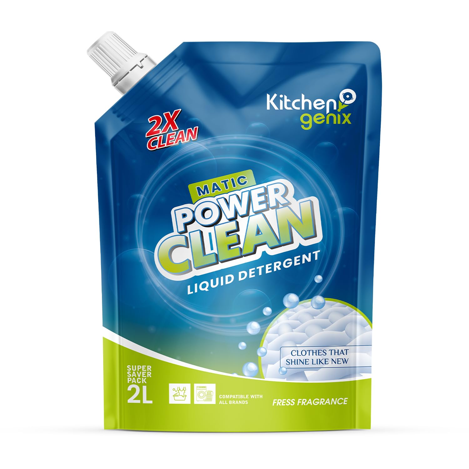 Kitchengenix Eco Friendly Washing Machine Liquid Detergent Refill Pouch ...
