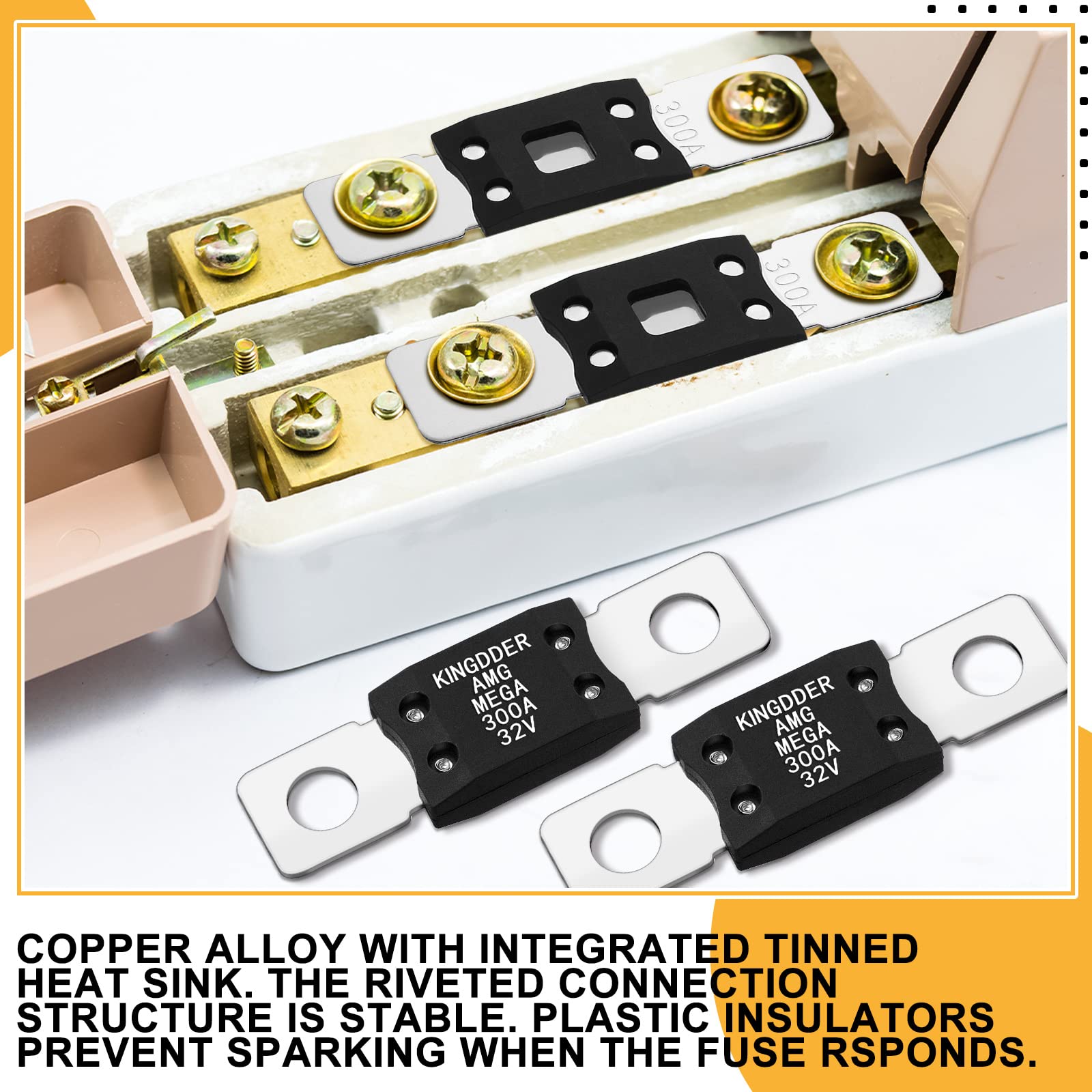 Snapklik.com : 5 Pack MEGA/AMG Fuse, Bolt Fuses 32V, High Current Bolt ...