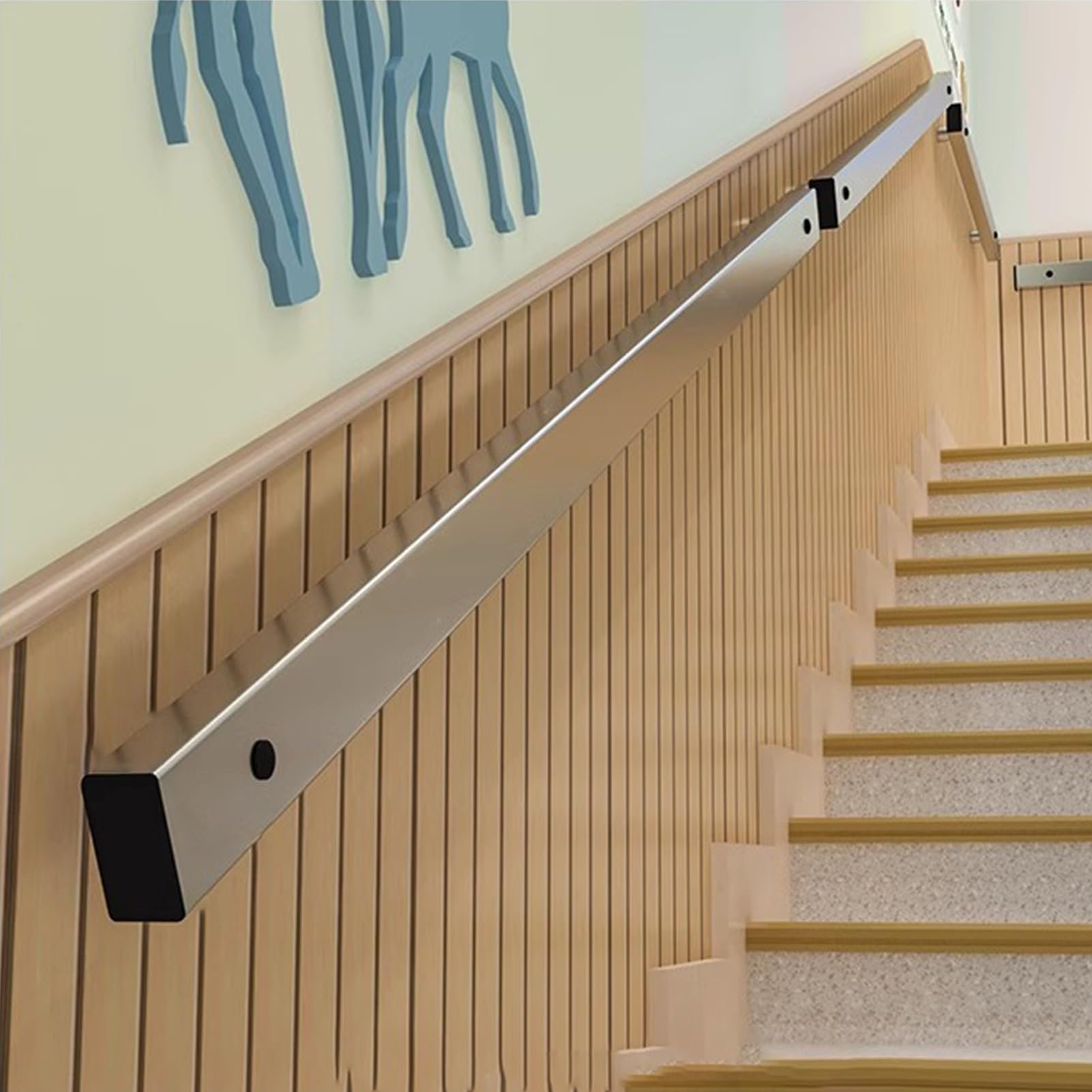 Silver Railing For Stairs Contemporary Home Glass Staircase Viewrail