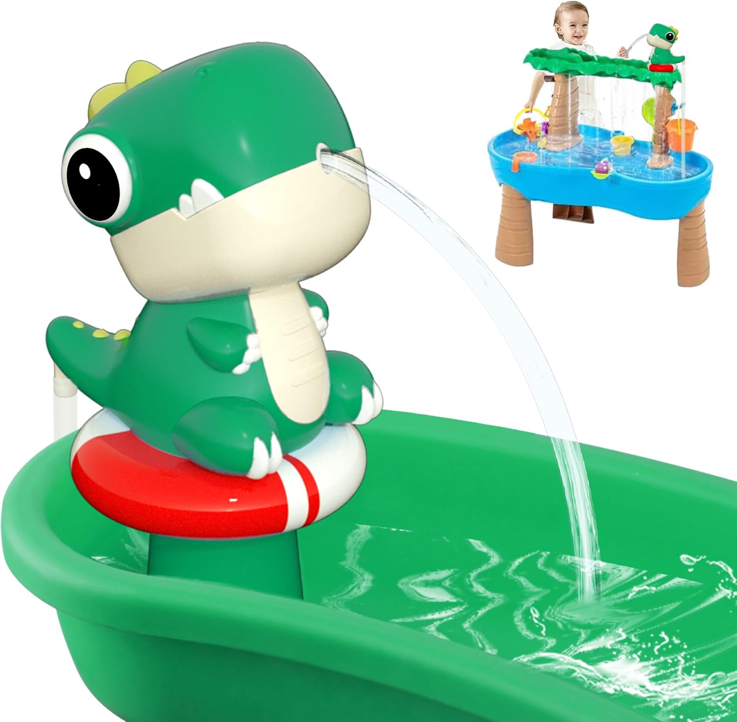 Amazon.com: Dinosaur Water Table Pump Continuous Flow - Rechargeable ...
