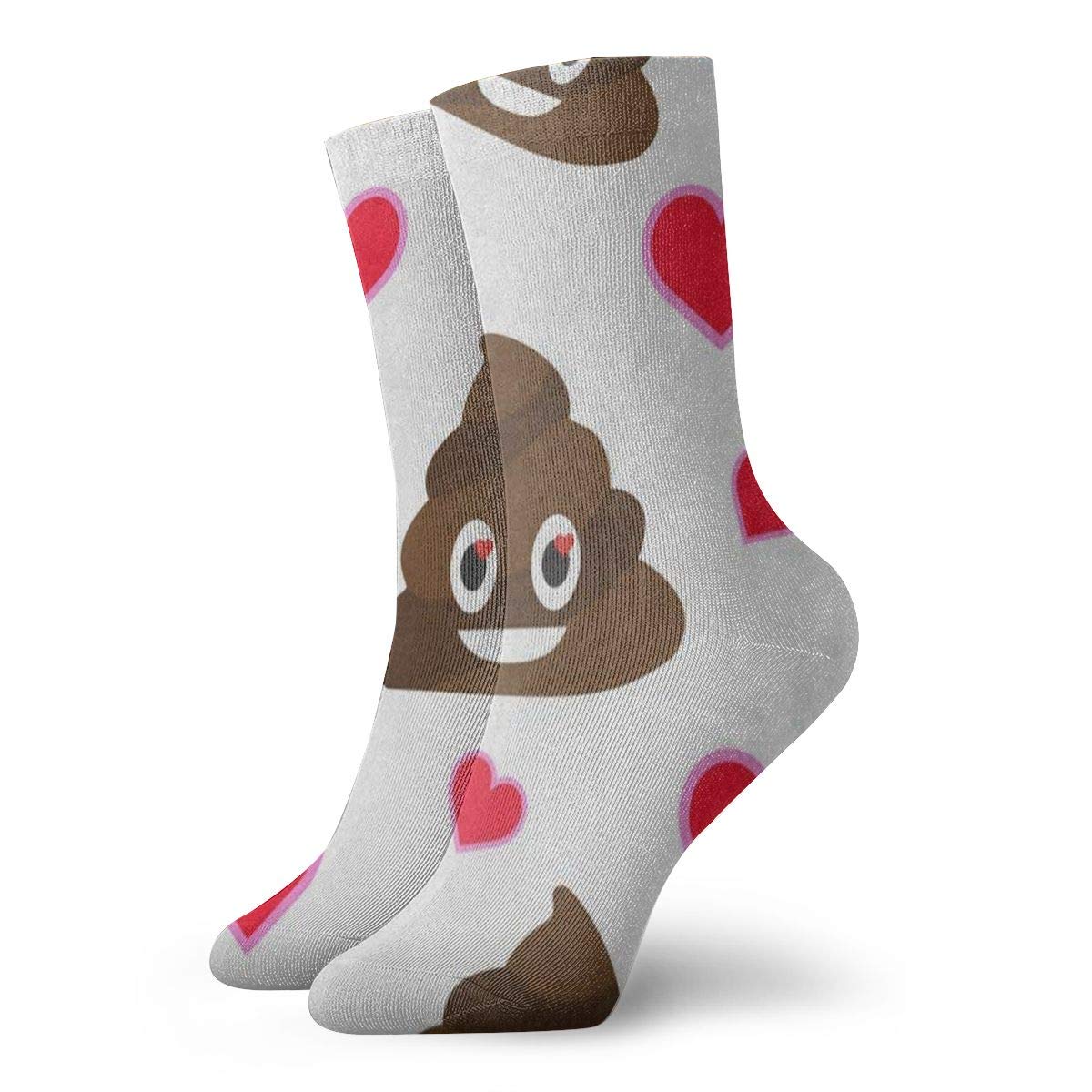 Buy Crew Socks Cartoon Smiling Poop Emoji with Love Hearts Inspiring ...