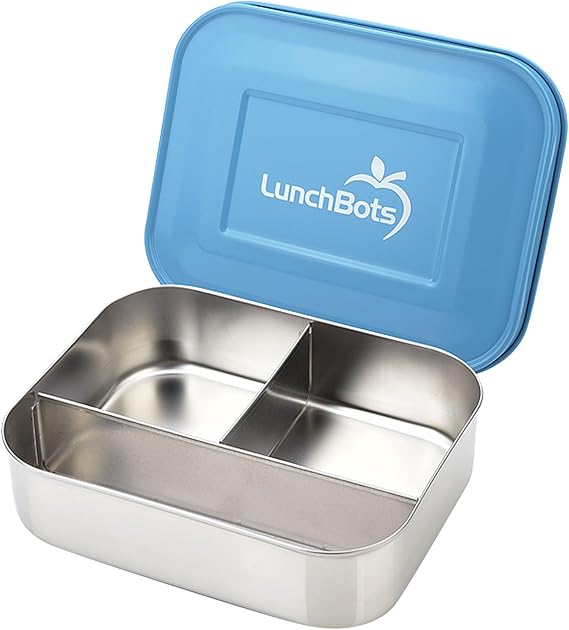 LunchBots Trio Stainless Steel Food Container, Blue : Amazon.co.uk ...