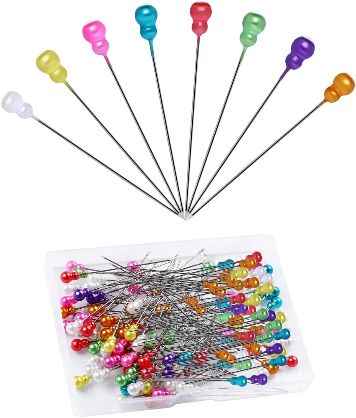 Amazon.com: 100pcs Sewing Pins with Colored Heads, Gourd Shaped ...
