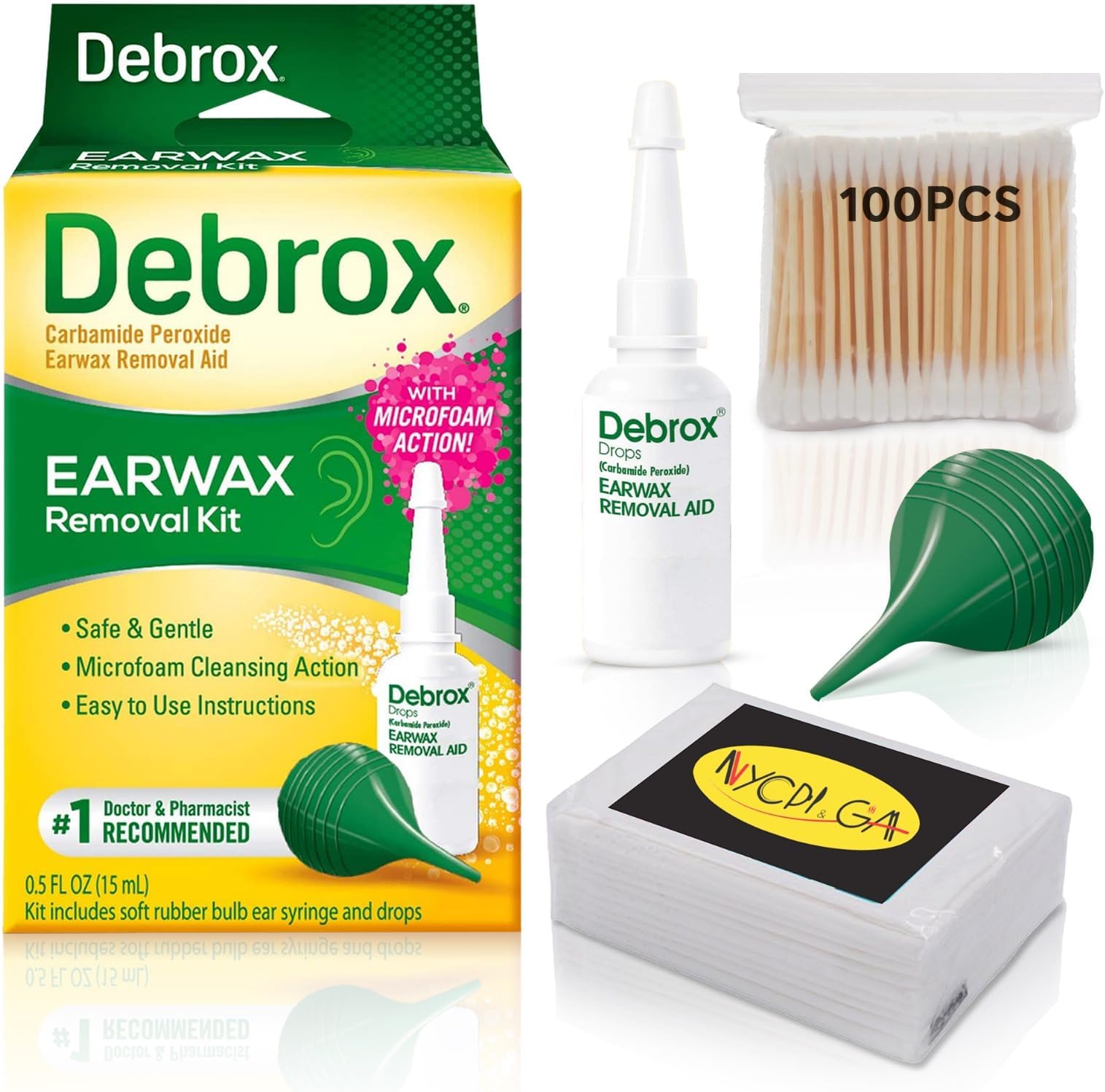 Amazon.com: Debrox Ear Wax Removal Drops, Gentle Microfoam Ear Wax ...