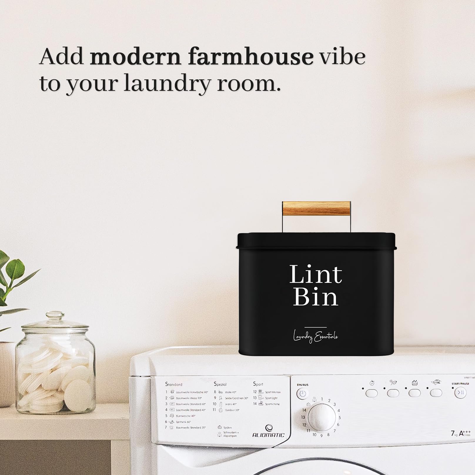 Snapklik.com : Modern Farmhouse Lint Bin For Laundry Room Decor And ...