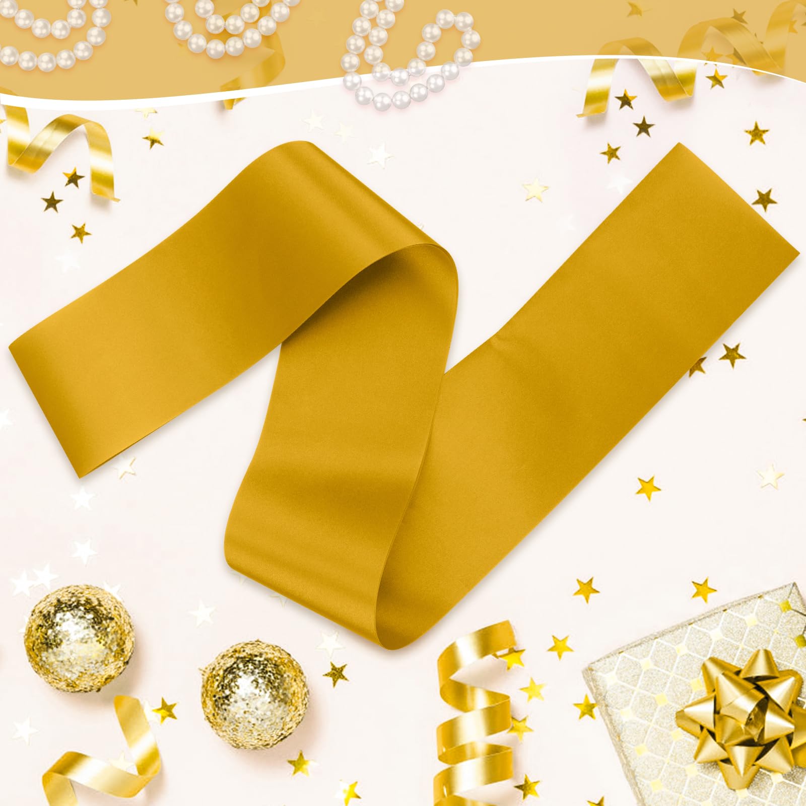 Snapklik.com : 16Pcs Sash Satin Sash Gold Blank Sash Blank Sashes For ...