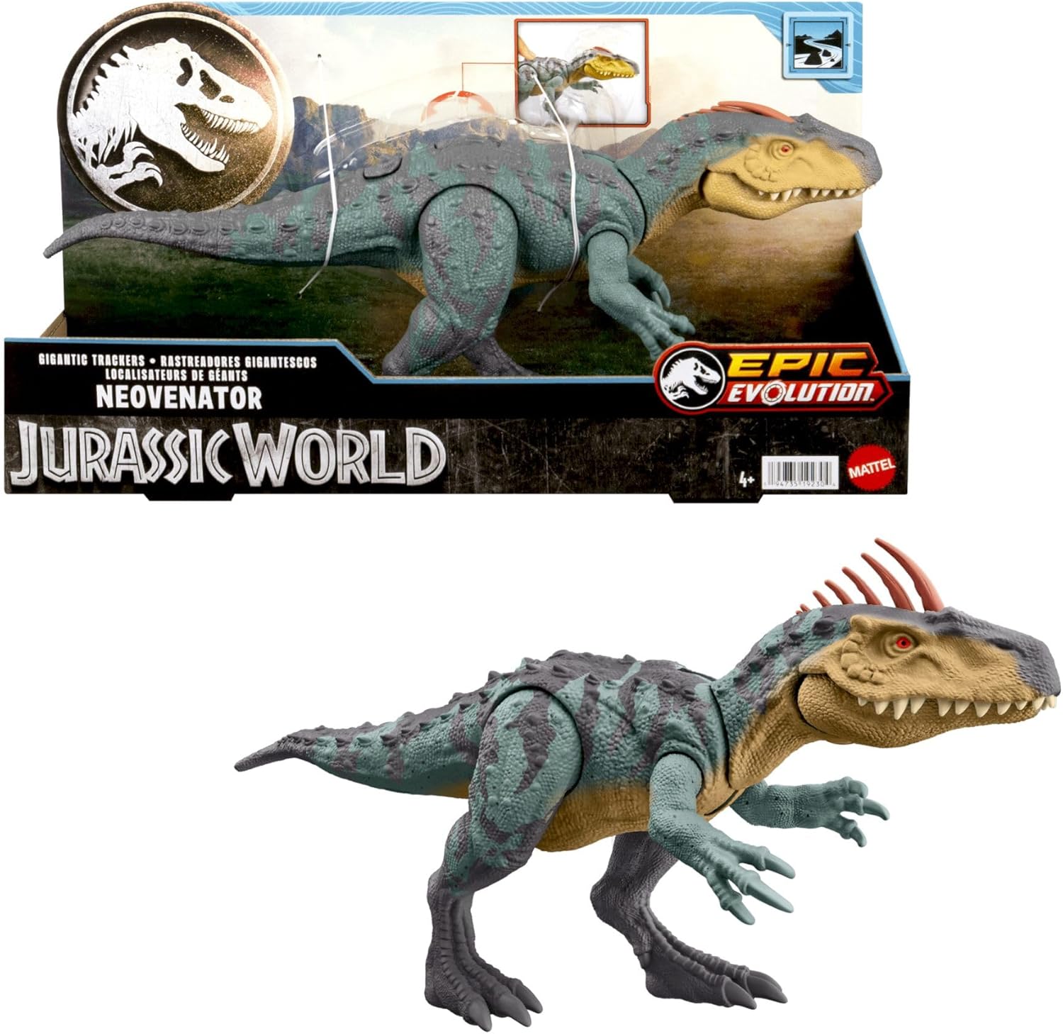 Mattel Jurassic World Gigantic Trackers Neovenator Dinosaur Action ...