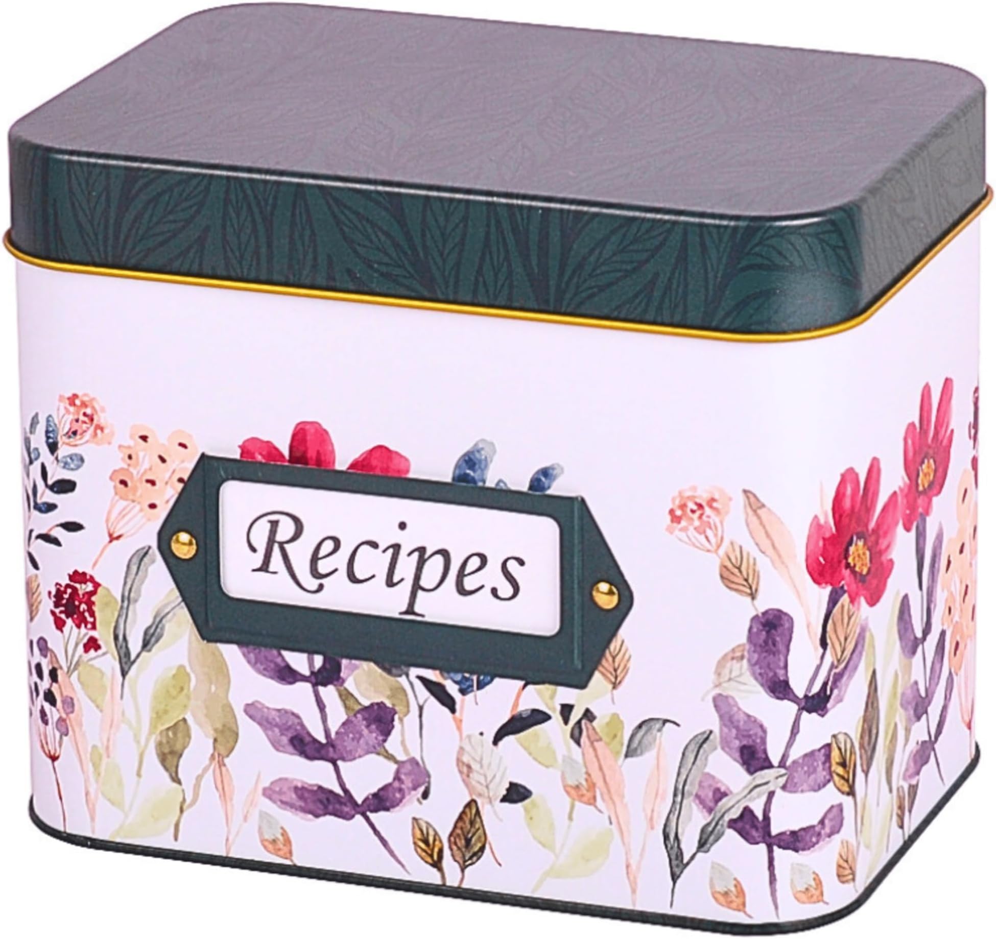 Amazon.com: Jot & Mark Decorative Recipe Tin Box for Recipe Cards ...