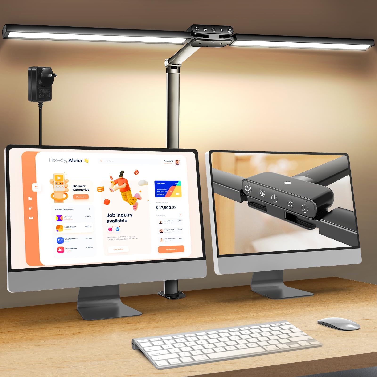 Rimposky Desk Lamp, LED Desk Light for Home Office, Eye Caring Computer ...