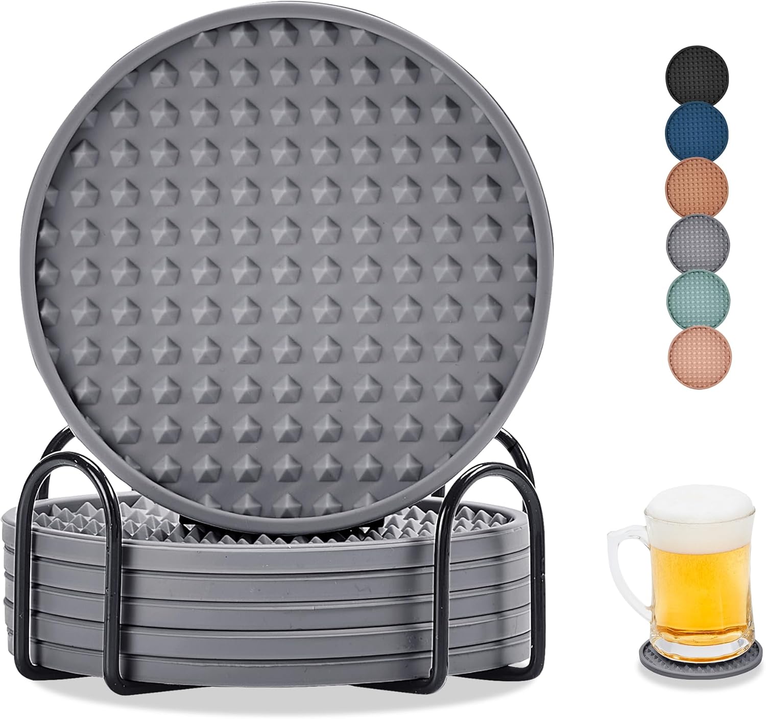 Amazon.com: ButterMelt Coasters for Drinks, Silicone Coasters Set of 6 ...