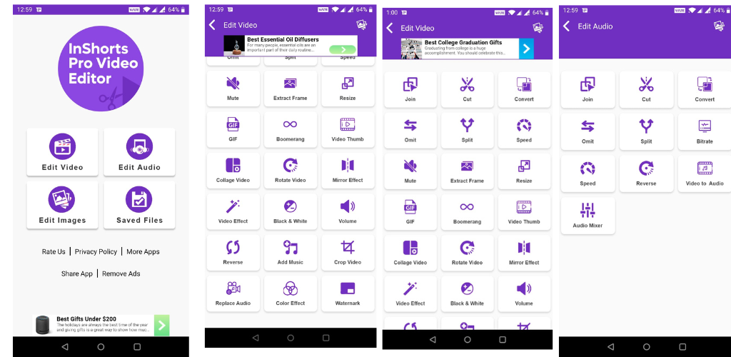 Inshorts Pro Video Editor - Application sur Amazon Appstore